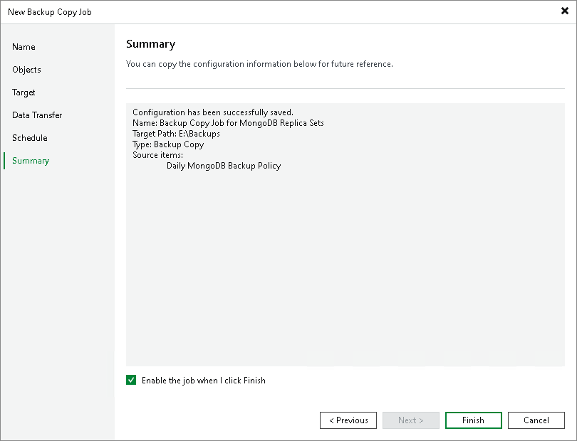 Step 9. Review Backup Copy Job Settings - Veeam Backup & Replication ...
