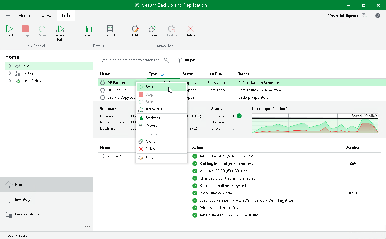 Manual Start of Backup Jobs - Veeam Backup & Replication User Guide