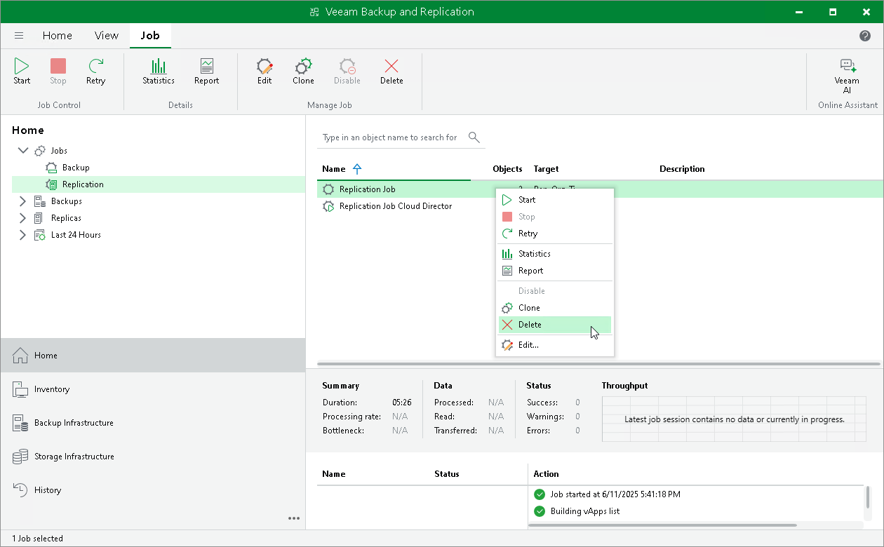 Managing Cloud Director Replication Jobs - Veeam Backup & Replication User Guide