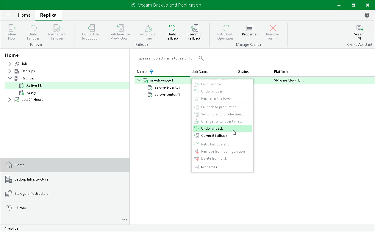 Undoing Failback - Veeam Backup & Replication User Guide