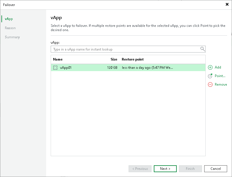 Step 2. Select vApps - Veeam Backup & Replication User Guide