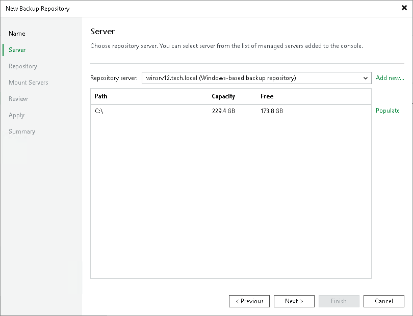 Step 3. Specify Server or Shared Folder Settings - Veeam Backup & Replication User Guide