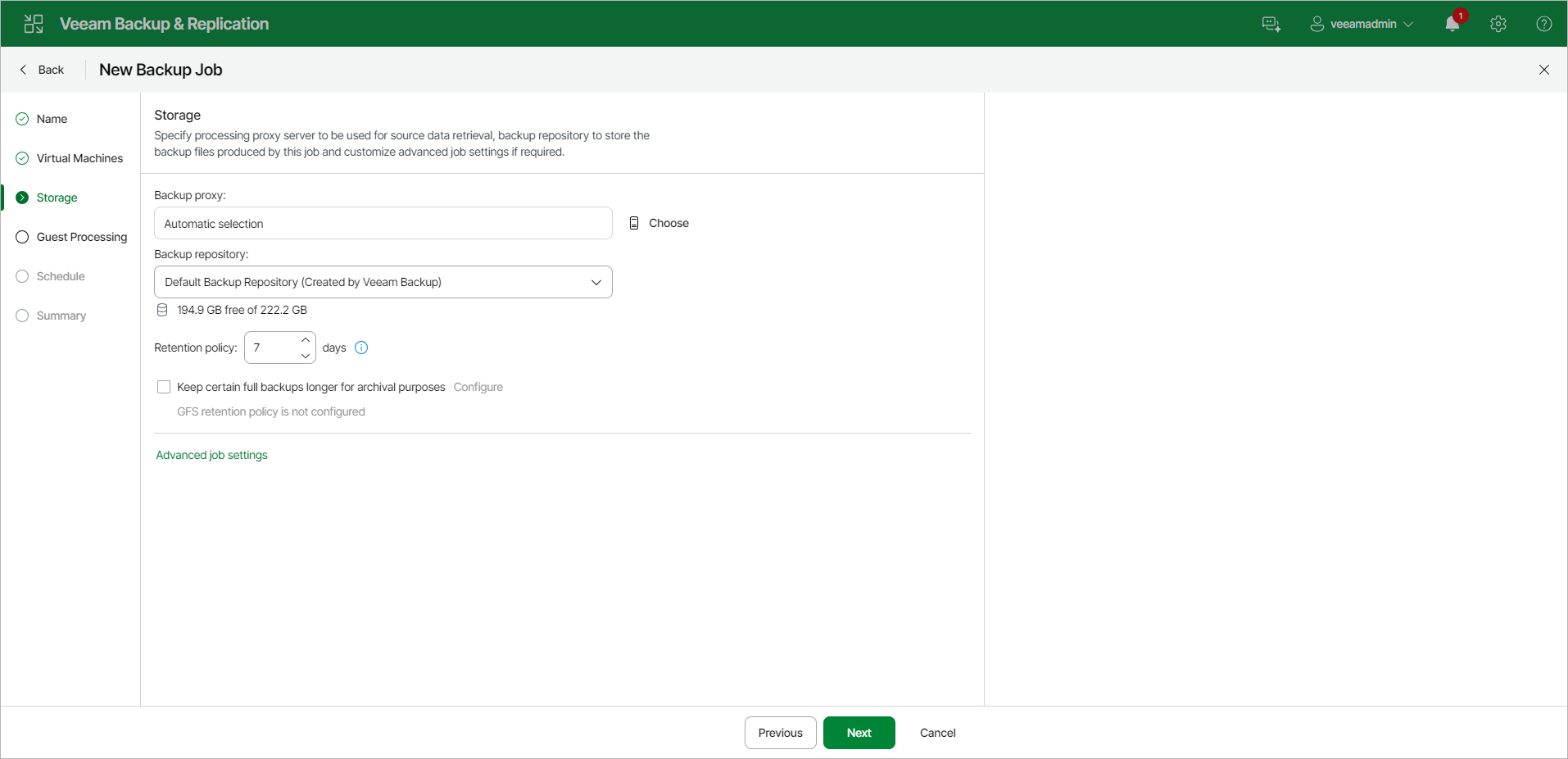 Step 5. Specify Backup Storage Settings - Veeam Backup & Replication User Guide
